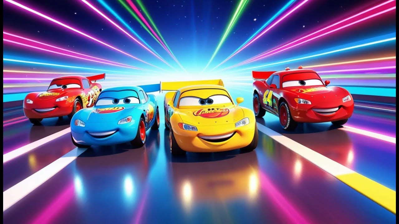 Five Little Cars Racing Zoom Zoom + More | Fun Racing Car Rhyme for ...