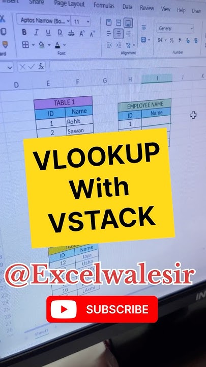 VLOOKUP With VSTACK in Excel #excelwalesir #exceltricks #computertips #exceltraining #ytshorts ...