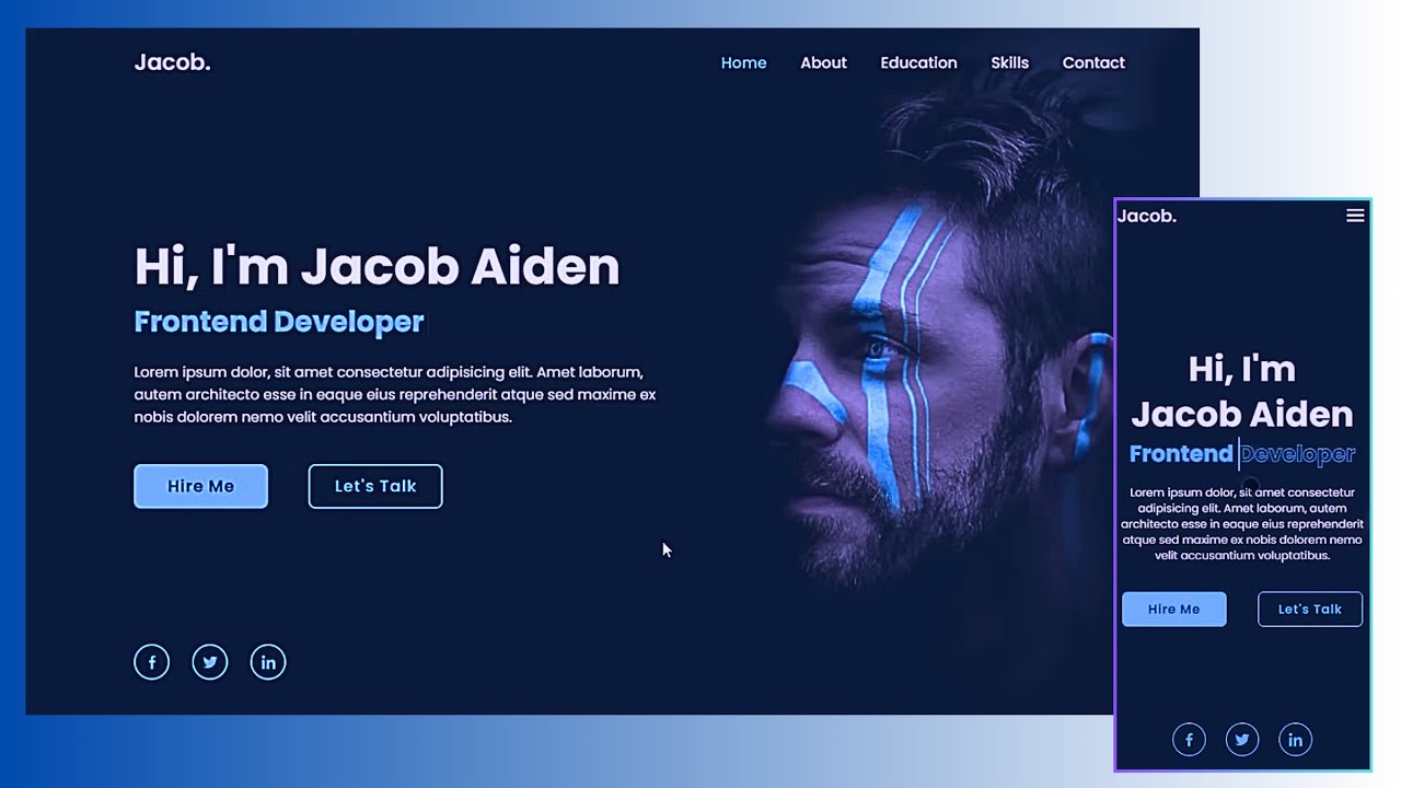 Create a Responsive Portfolio Website Using HTML, CSS & JavaScript ...
