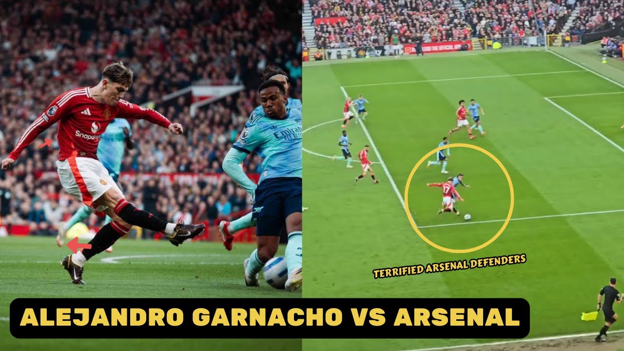 Alejandro Garnacho overwhelms Arsenal defenders with his dribbles - YouTube