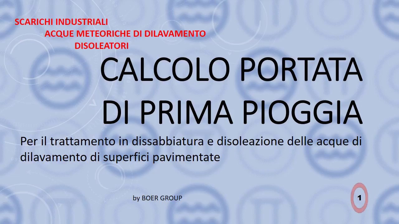 4 CALCOLO PORTATA DI PRIMA PIOGGIA - YouTube