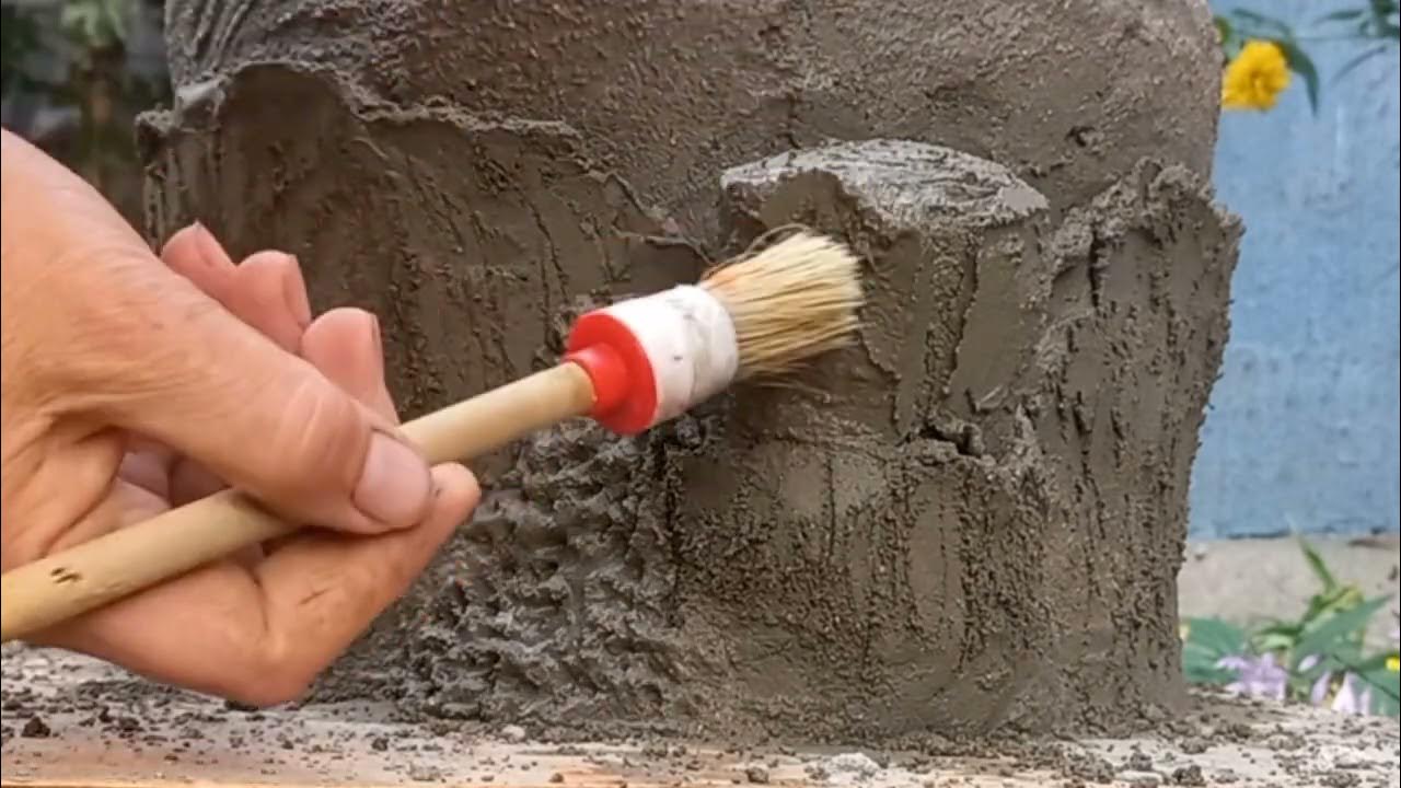 ЕЩЕ ОДИН ПЕНЕК ИЗ ЦЕМЕНТА СВОИМИ РУКАМИ ДЛЯ ЦВЕТОВ артбетон поделки