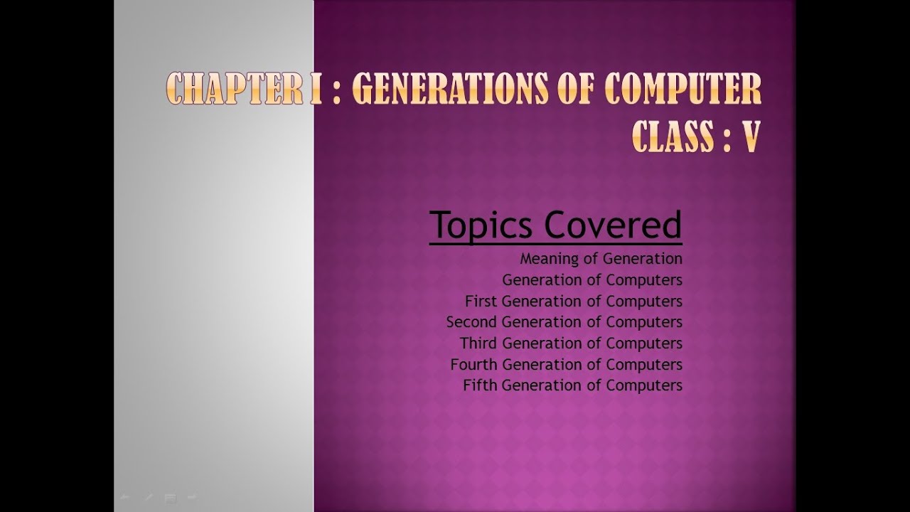 APS Class V CH1 Generation of Computers - YouTube