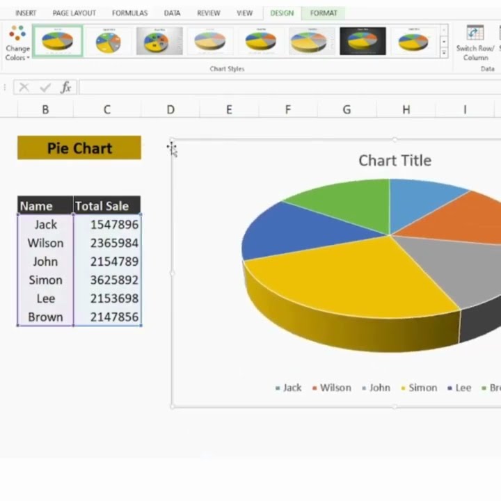How To Create Pie Chart Excel Basic Graph Excel Youtube 6697