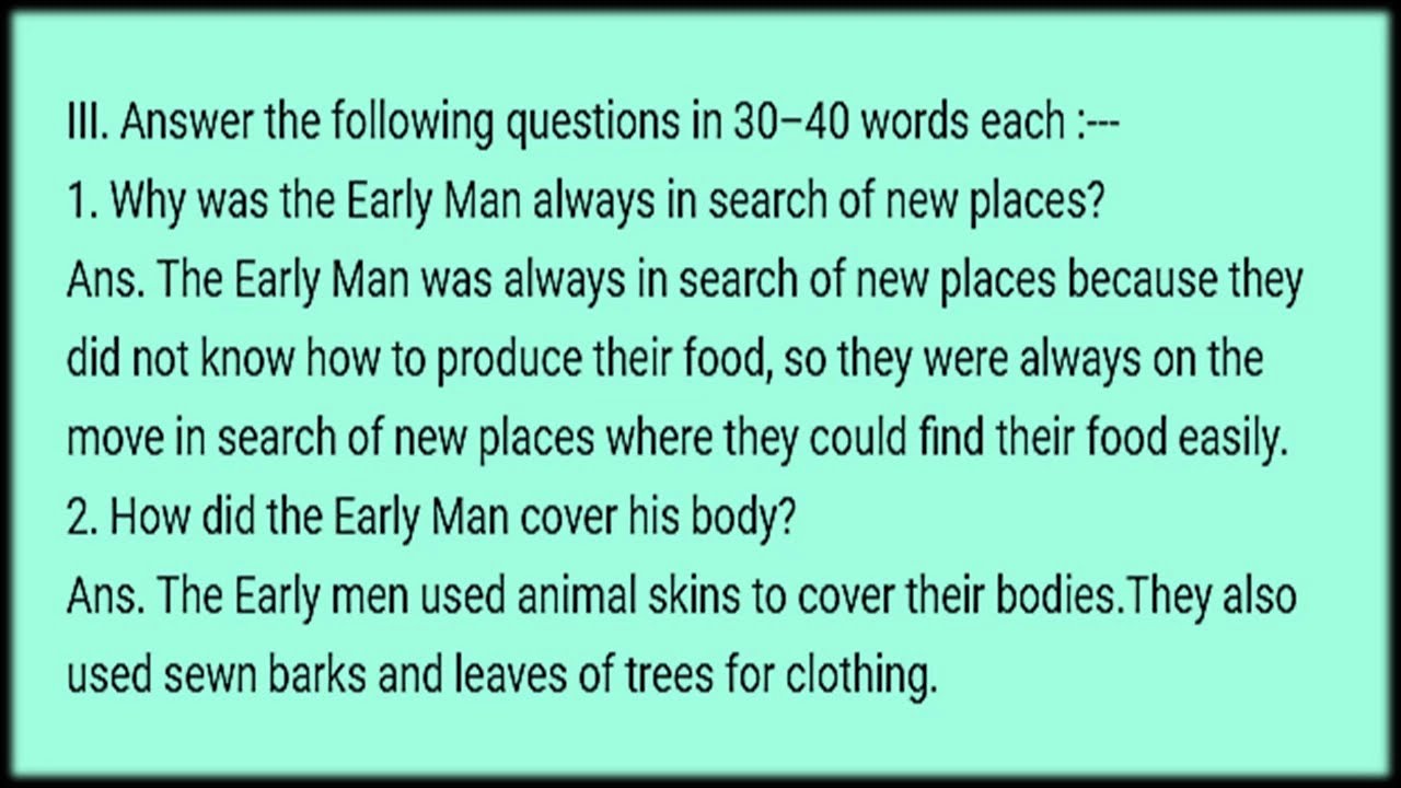 Question Answers The Earliest Societies CBSE Class 6th History Question Answers The Earliest Societies CBSE Class 6th History