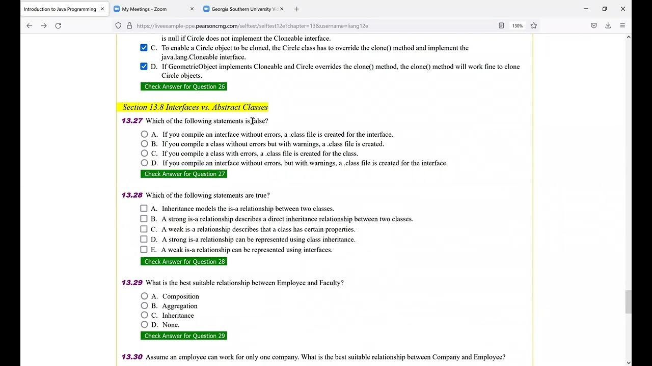 Daniel Liang Java Chapter 13 Multiple Choice Questions Part 3 - YouTube
