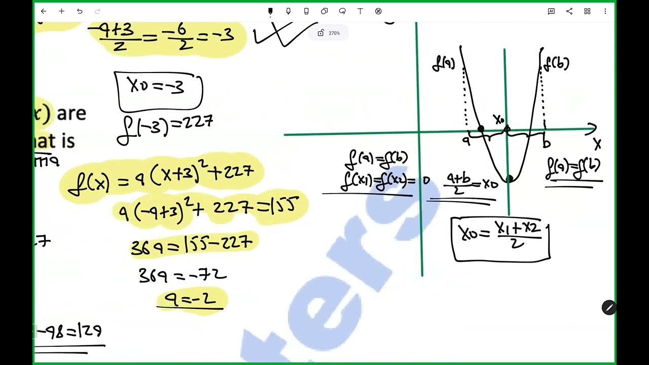SAT Quadratic Functions Part-3 - YouTube