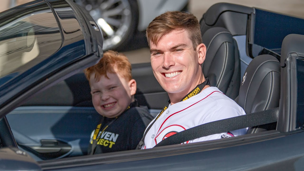 Tyler Stephenson drives kids for the Driven Project - YouTube