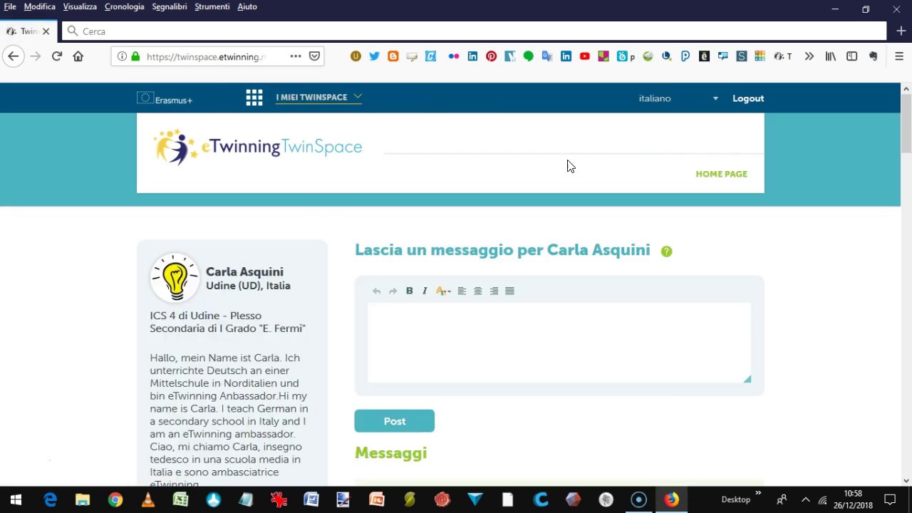 eTwinning twinspace usa bacheca personale e altrui - YouTube