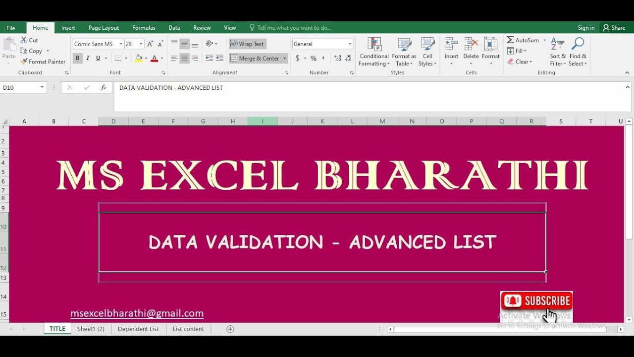 Advanced Excel Data Validation Creating Dropdown List And Dependent 9508