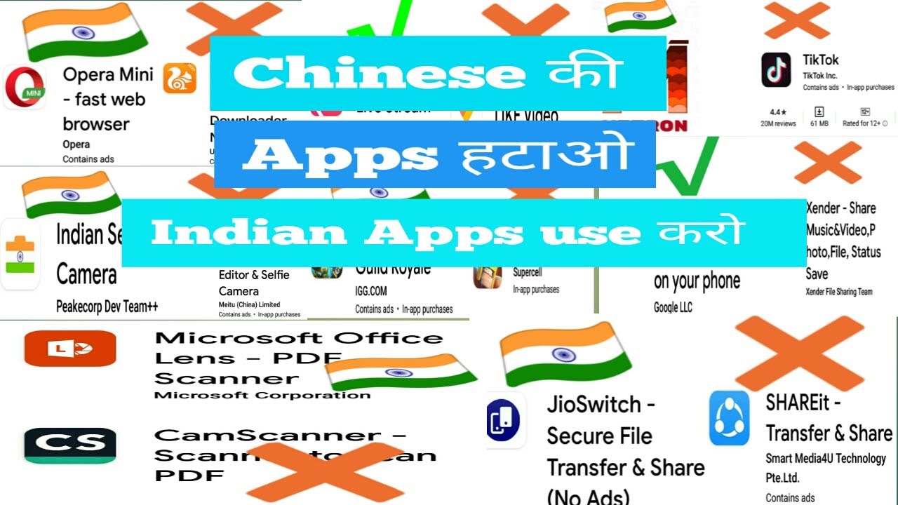 Chinese Apps List In India 2020 | TikTok Ban | Support Indian Apps ...