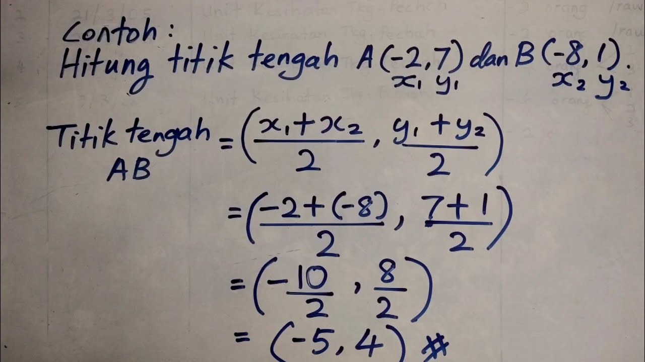 T2 7.Koordinat (menentukan koordinat titik tengah di antara dua titik ...