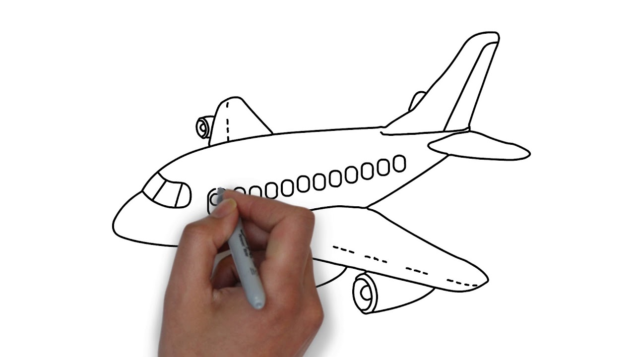 How to Draw an Airplane Step by Step Video Tutorial - YouTube