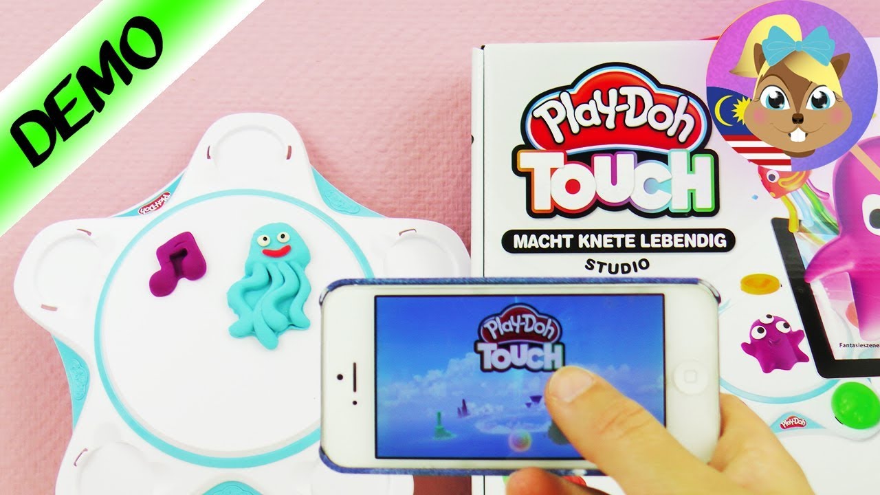 PLAY DOH TOUCH | PLASTICINE HIDUP dengan App | Digital Studio Review ...