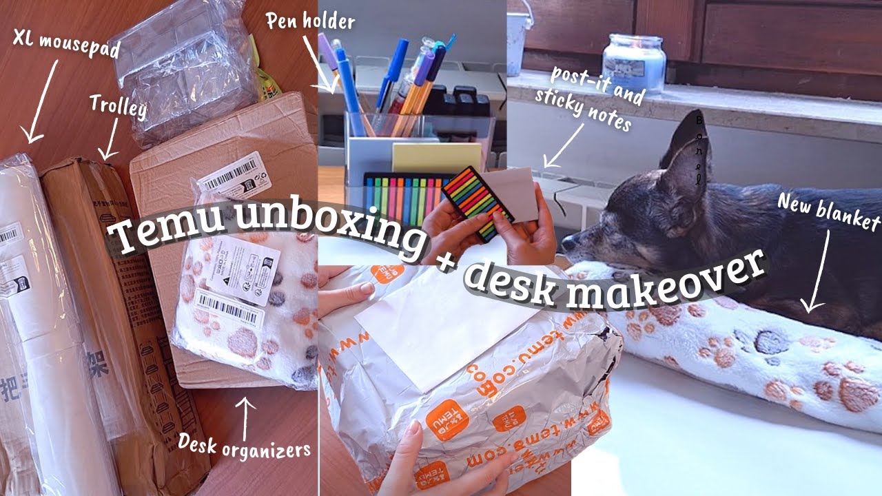 Aesthetic Temu Haul | Desk Setup Makeover aesthetic and functional ...