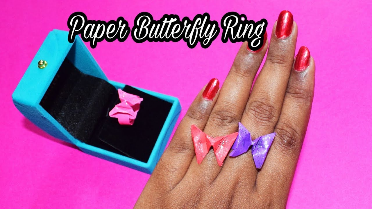 How to make beautiful butterfly Ring / How to make paper things /DIY ...