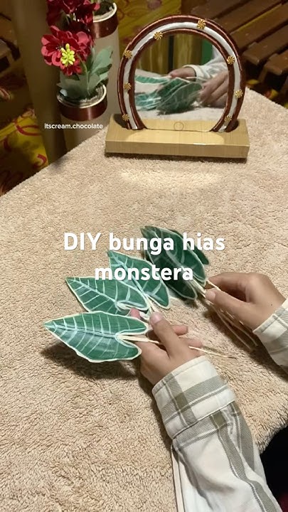 DIY bunga hias monstera dari selotip kertas🤩 #diy #kerajinantangan #bungahias #idekreatif - YouTube