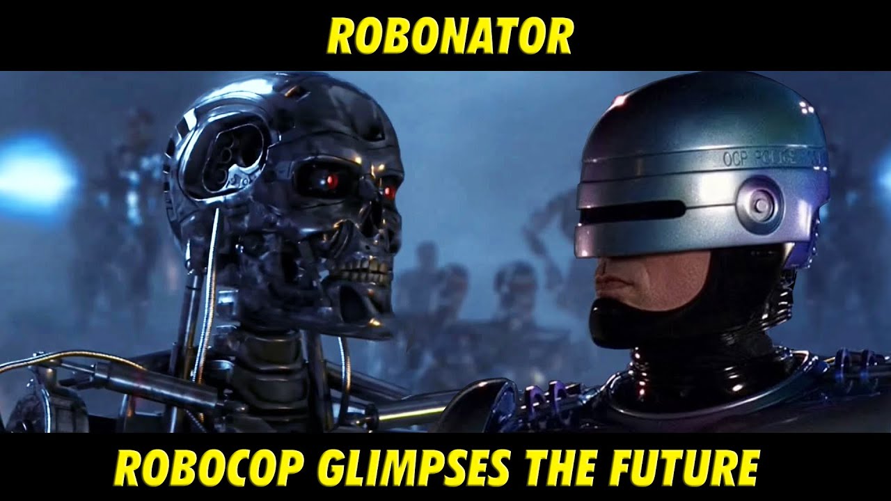 Robocop dreams and glimpses a future world full of Terminators - YouTube