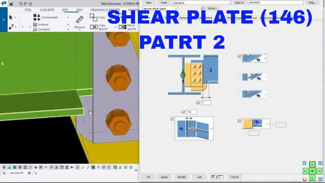 Shear plate (146) connection part 2| column flange to beam connection ...