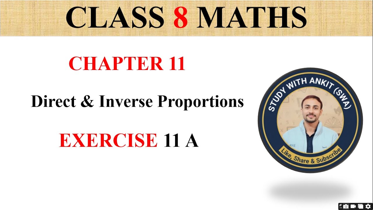 class 8 maths ch.11 Direct & inverse proportion Ex. 11 A - YouTube