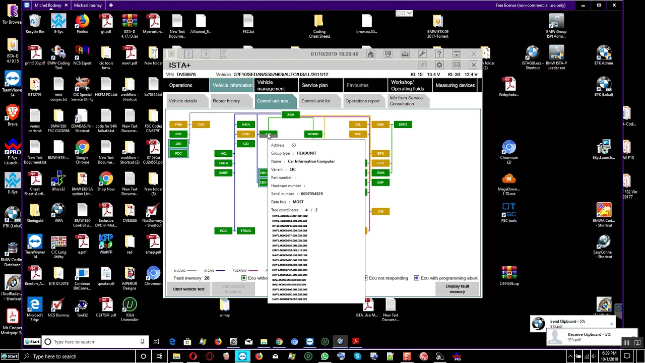 BMW F10 Flash SZL, ZBE and EPS and Teach in end stops 2019-10-01 20:57: ...