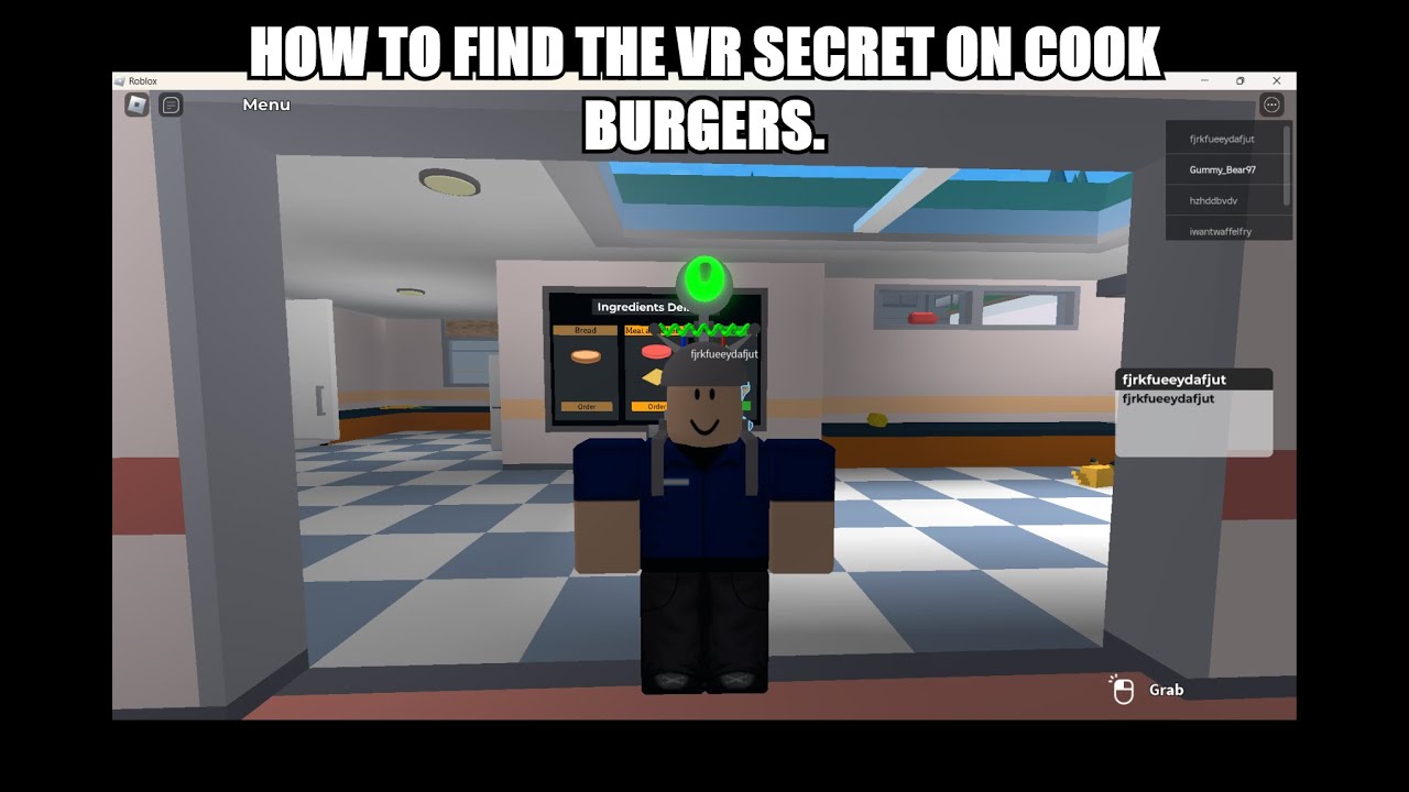 How To Find The Vr Secret On Cook Burgers. (Roblox Cook Burgers) - YouTube