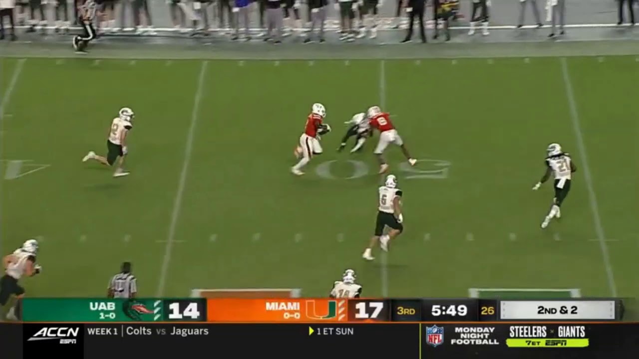 Donald Chaney Jr. rips off a 33-yard run vs. UAB - YouTube