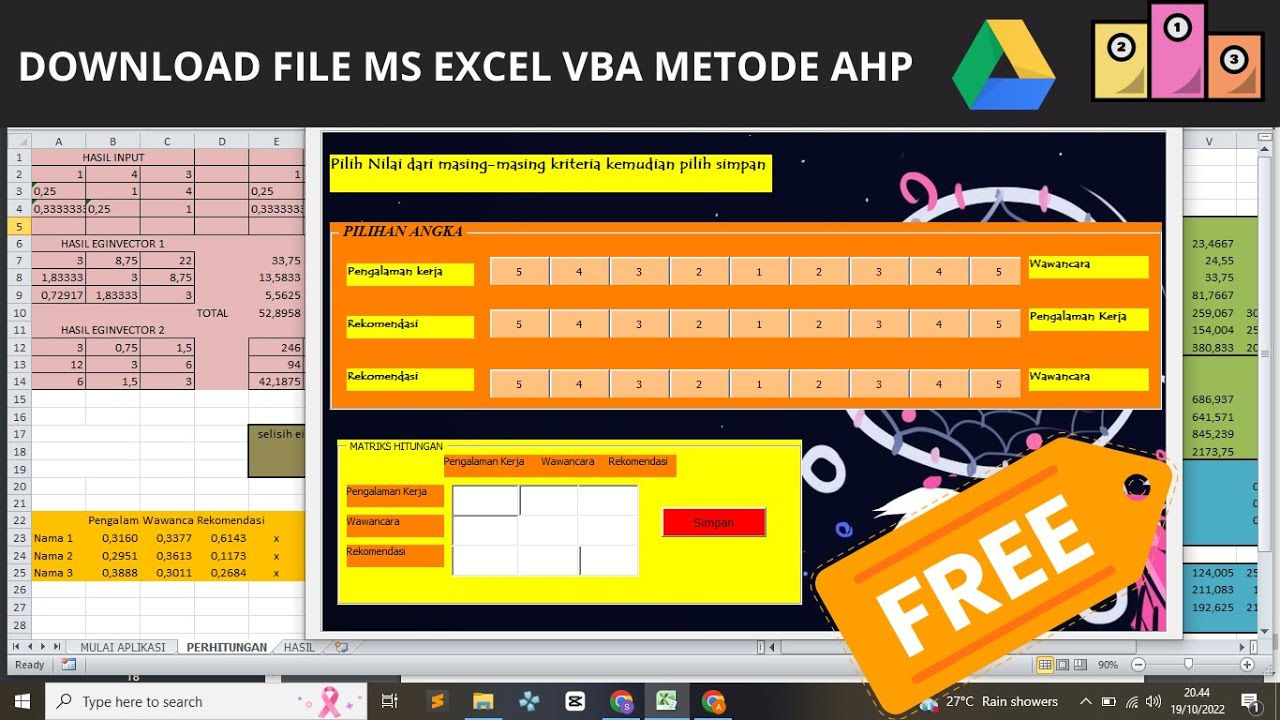 Download File Studi Kasus Metode AHP Menggunakan Microsoft Excel Vba Download File Studi Kasus Metode AHP Menggunakan Microsoft Excel Vba