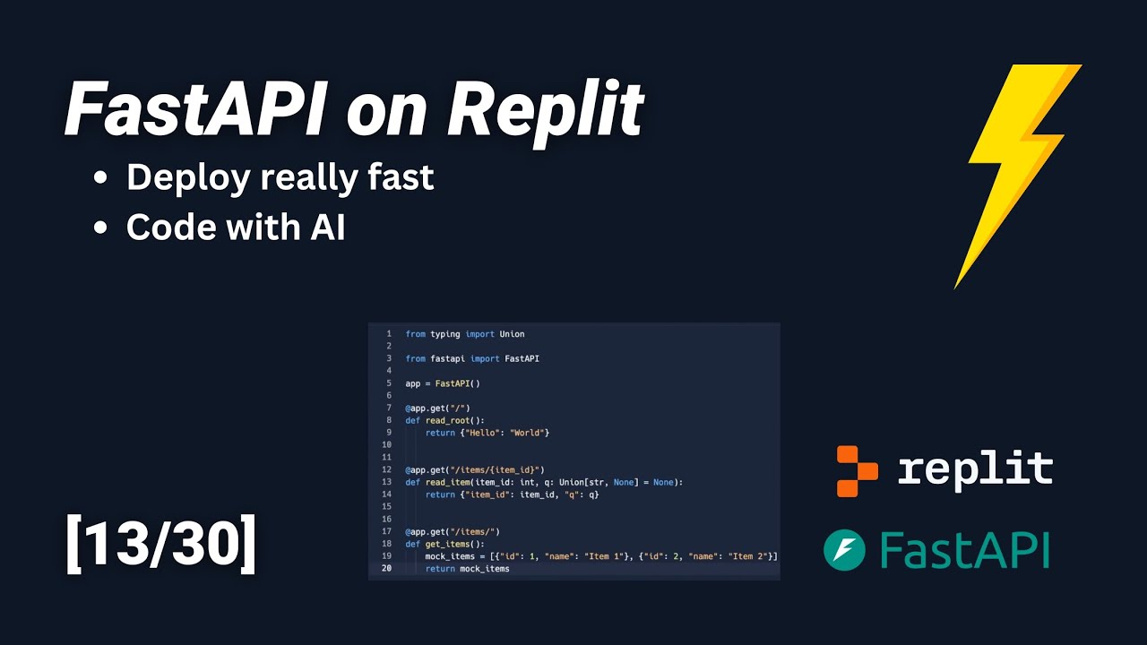 Deploy FastAPI App on @replit and Use AI to Code! (13/30) - YouTube