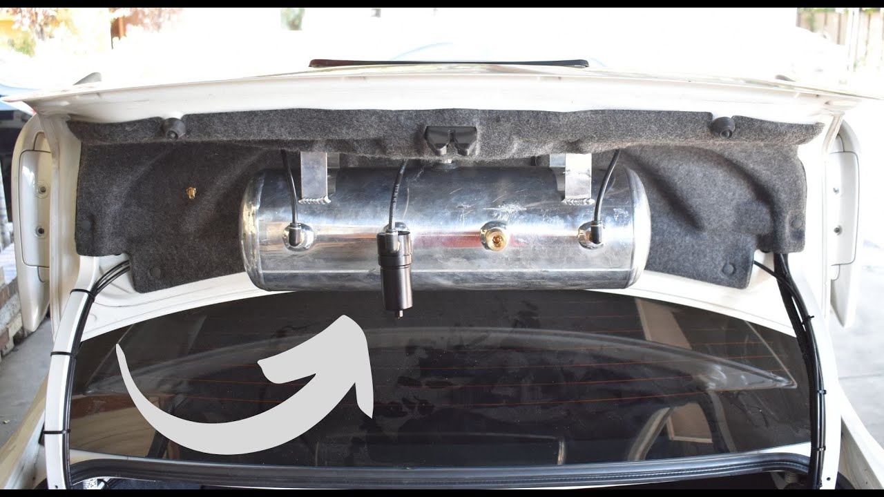 Mounting My Air Tank On My Sti Trunk - YouTube