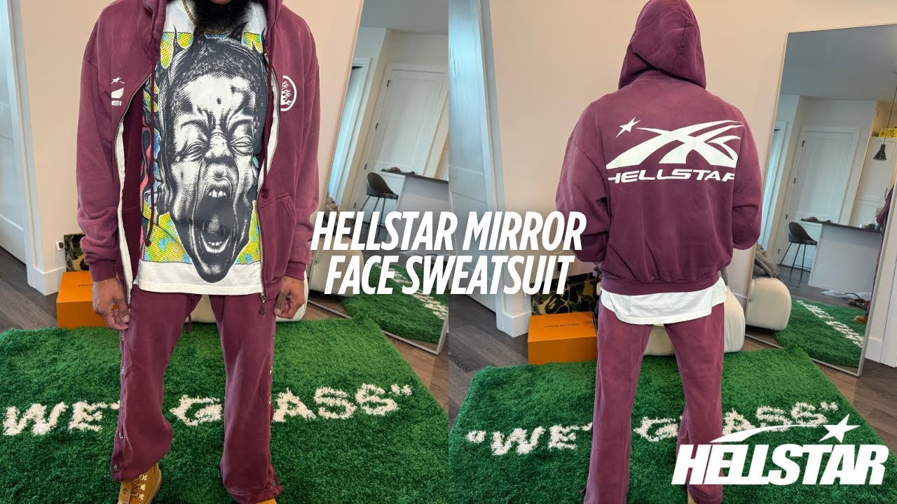 Hellstar Mirror Face Sweatsuit With Sizing Tips - YouTube