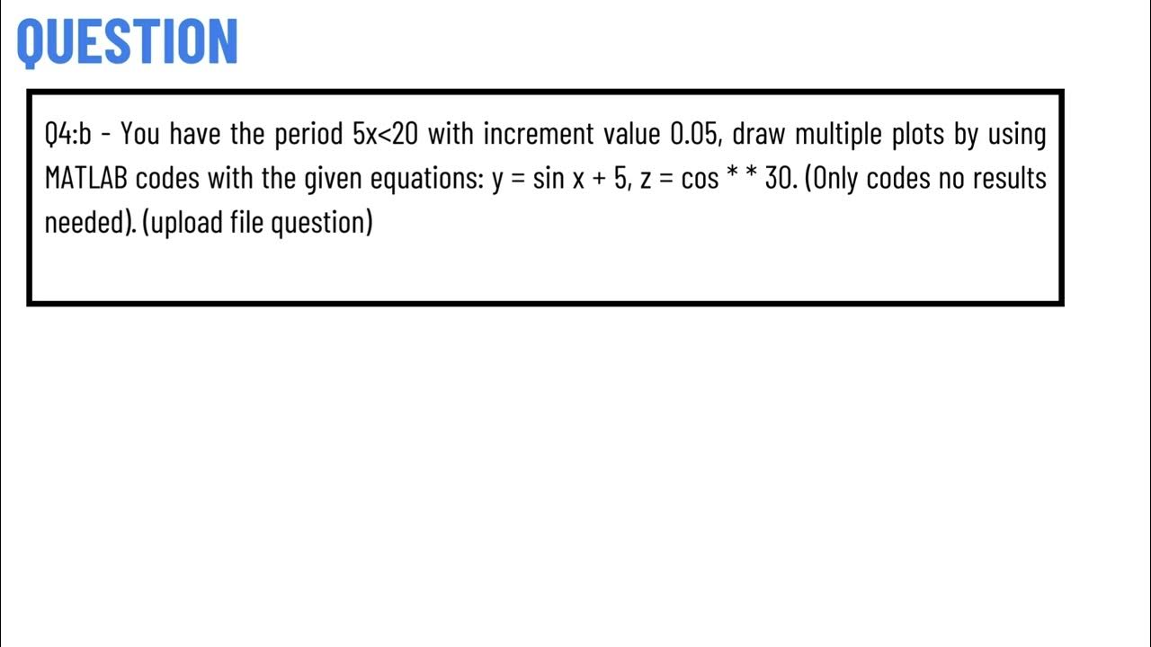 Q4:b - You have the period 5x20 with increment value 0.05, draw multiple plots by using MATLAB ...