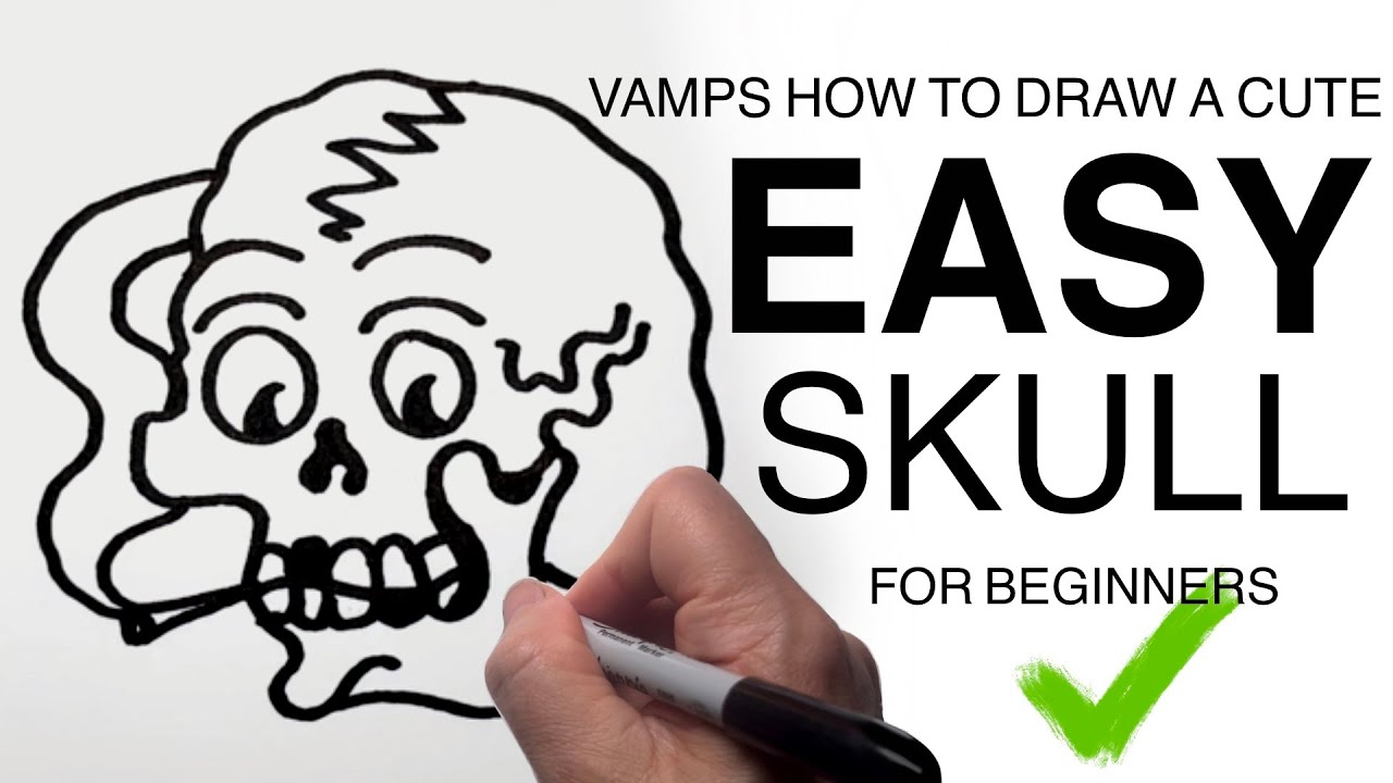 How to Draw a Cute and Easy Human Skull For Beginners - YouTube