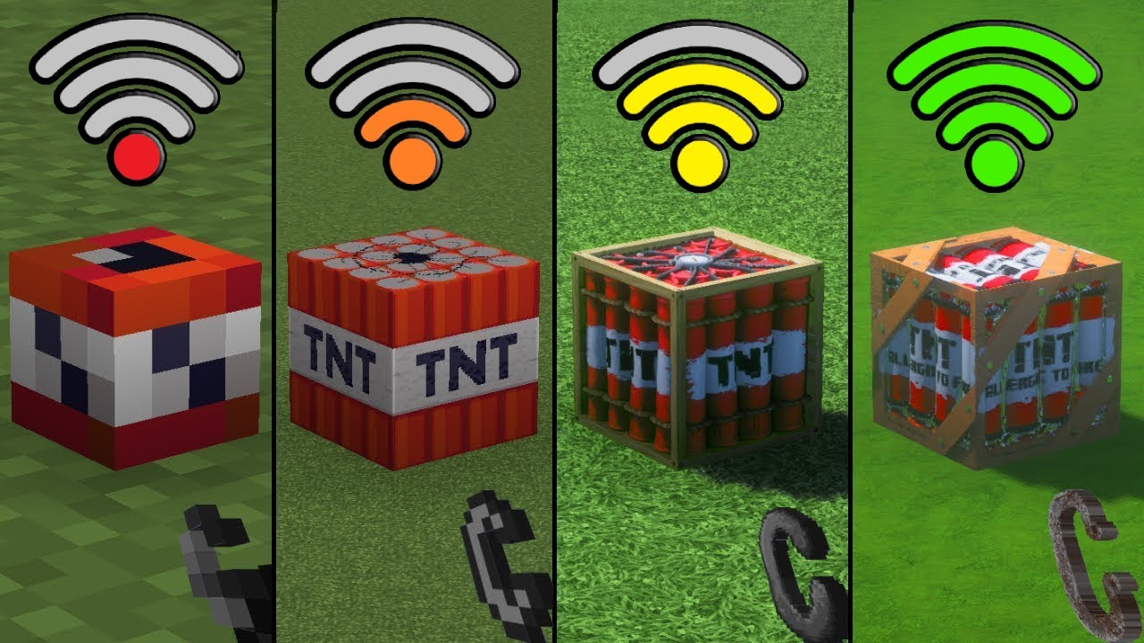 TNT physics with different Wi-Fi in Minecraft - YouTube