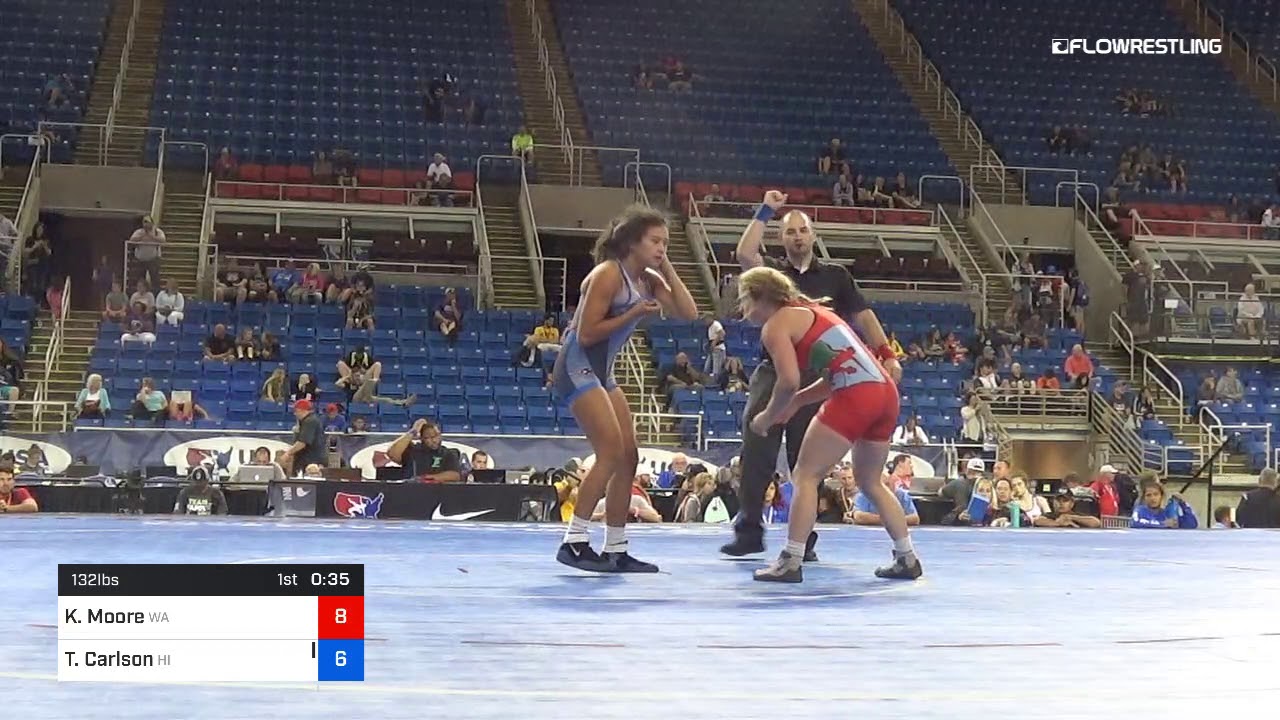 132 Lbs Quarters Kaylee Moore Washington Vs Tiare Carlson Hawaii - YouTube