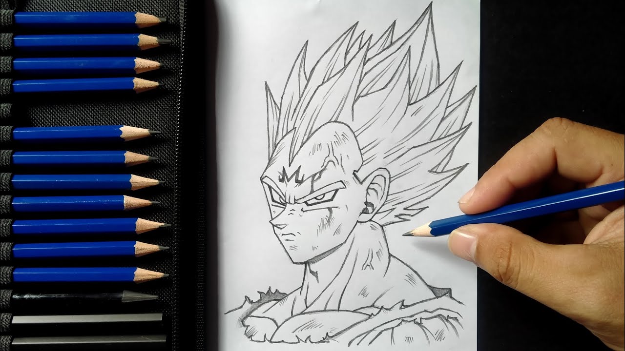 How To Draw Majin Vegeta For Beginners|Drawing Vegeta Step By Step ...