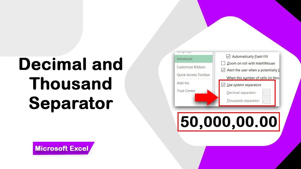 How To Change Decimal And Thousand Separator In Excel YouTube How To Change Decimal And Thousand Separator In Excel YouTube