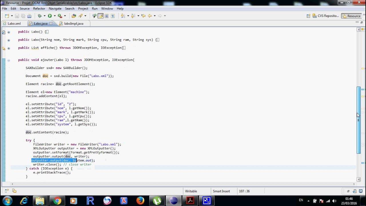tuto 3 JDOM Ajouter dans document XML - YouTube