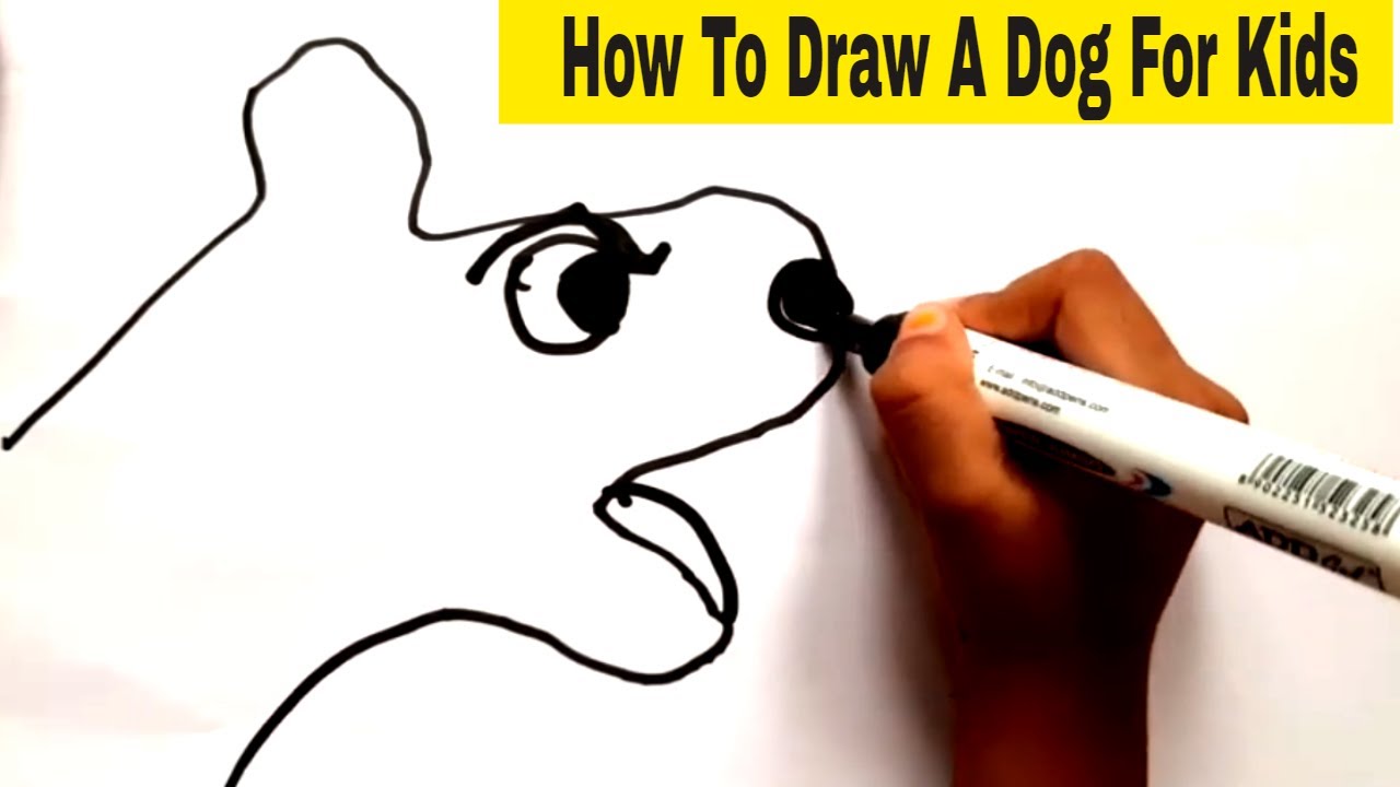 HOW TO DRAW DOG USING HAND/DRAWING BY MY DAUGHTER - YouTube