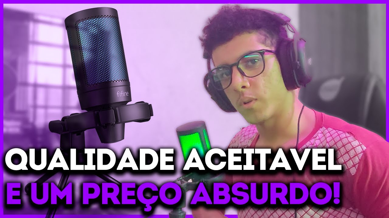 TESTANDO AUDIO DO MICROFONE GAMER CONDENSADOR FIFINE A2 USB RGB BLACK ...