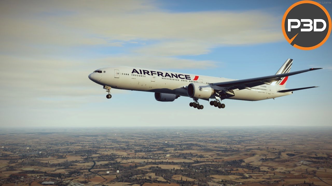 [P3Dv5] 777-300ER | Beautiful Morning Approach and Landing in Paris ...