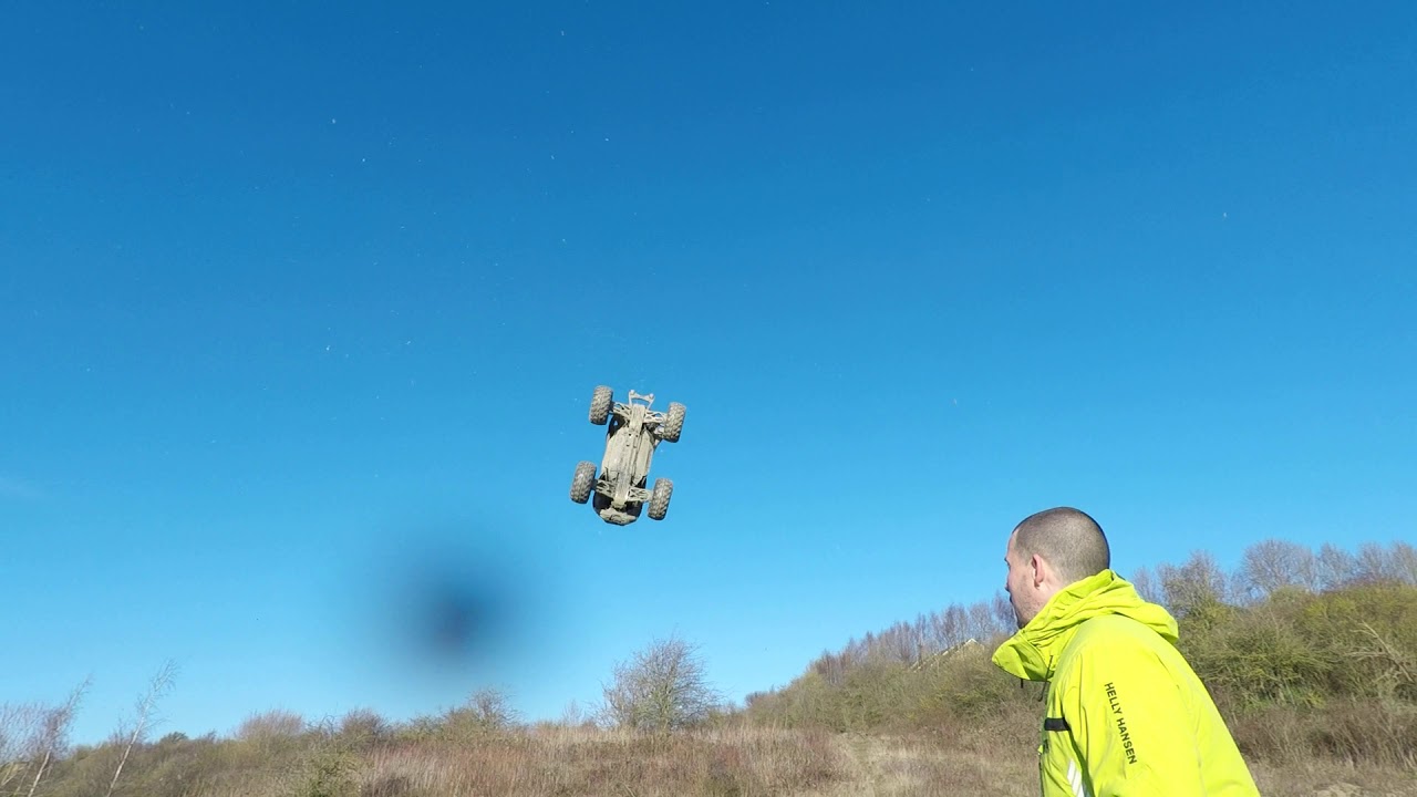 traxxas xmaxx 8s double front flip at quarry - YouTube