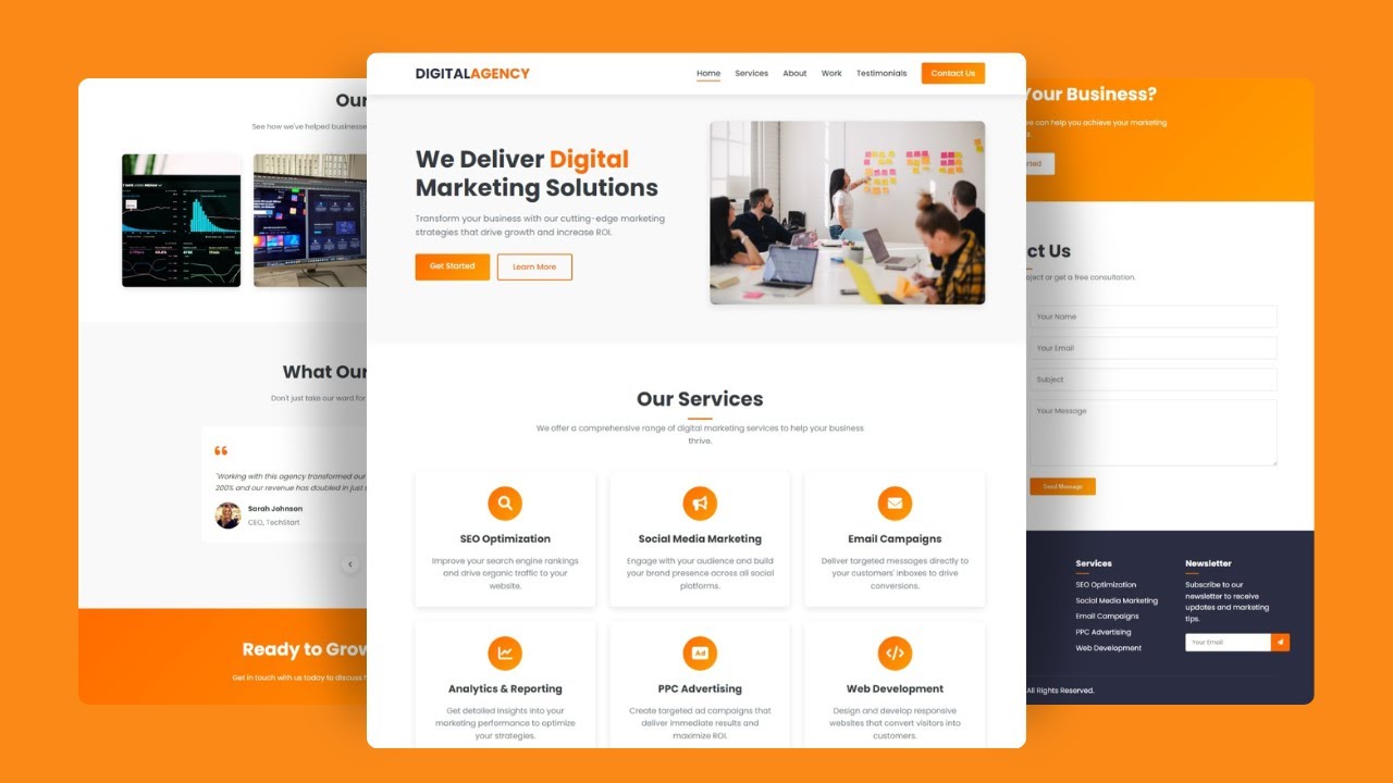 Digital Marketing Website Design using HTML, CSS & JS - YouTube