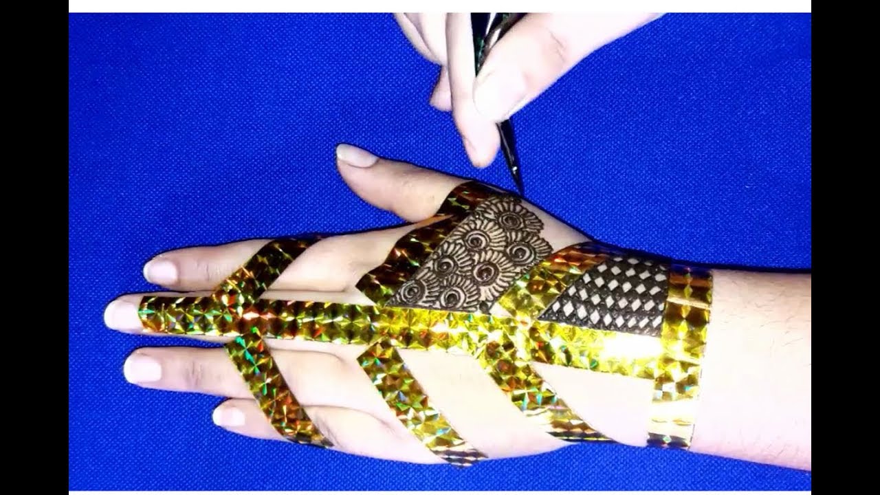 Easy Letest Mehndi Trick With Cello Tape | Stylish Mehndi For Beginners ...