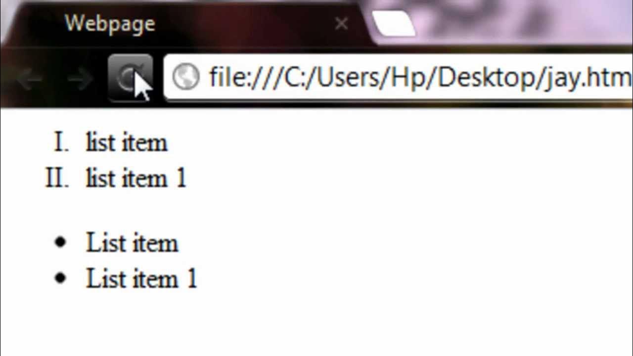 HTML Tutorial 4 - Using Ordered, Unordered Lists with start commands. - YouTube