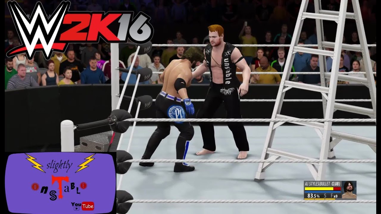 wwe 2k16 slightly unstable vs aj styles mitb . - YouTube