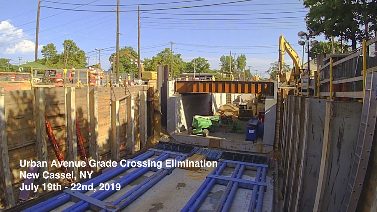 MTA LIRR Urban Ave Grade Crossing Elimination - YouTube