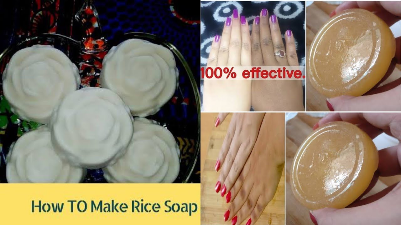 How to Make Rice Soap for Skin Whitening/ Home Made Skin Whitening Soap ...