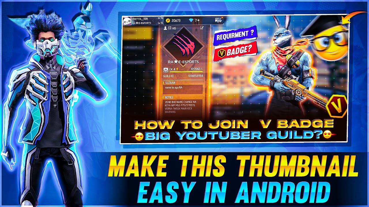 HOW TO MAKE A GUILD TEST THUMBNAIL | FREE FIRE | GUILD JOIN THUMBNAIL ...