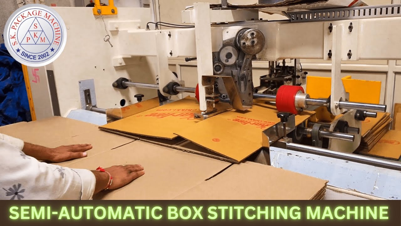 S.K. Brand Semi-Automatic Box Stitching Machine. #boxstitchingmachine ...